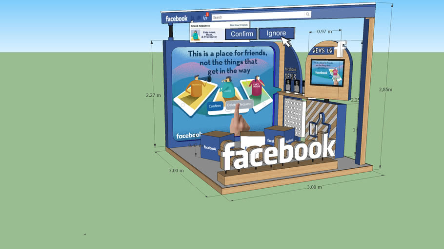 Facebook Booth Concept activation | 3D Warehouse