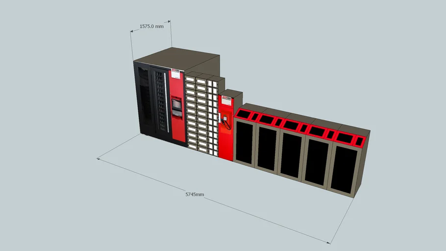 Robocrib 2000 with Elevend and Lockers | 3D Warehouse