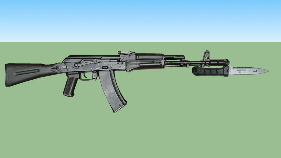 AK-74M with bayonet (Russian assault rifle, 5,45-mm) | 3D Warehouse