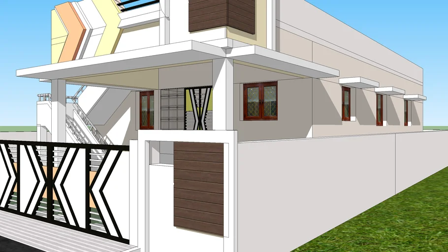 3d House In Ground Ground And First House Garden 3d..... | 3D