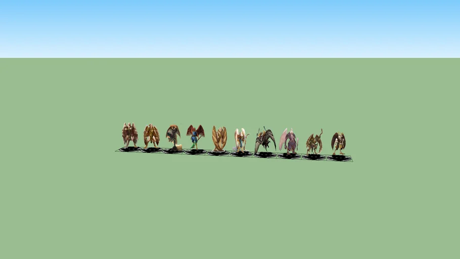 10 x 2D Aarakocra miniature figures | 3D Warehouse
