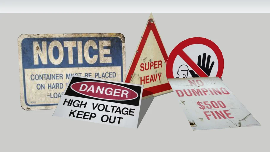 Warning Signs | 3D Warehouse