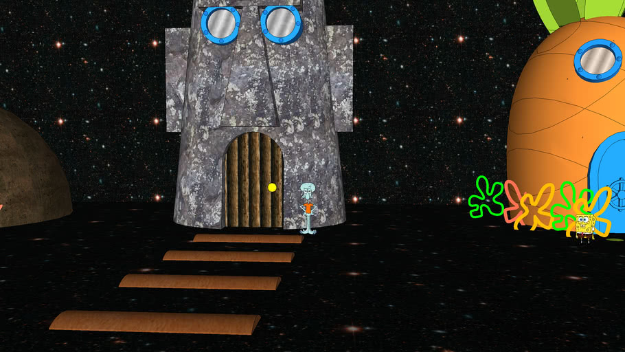 Patrick Squidward and SpongeBob inside the cave | 3D Warehouse