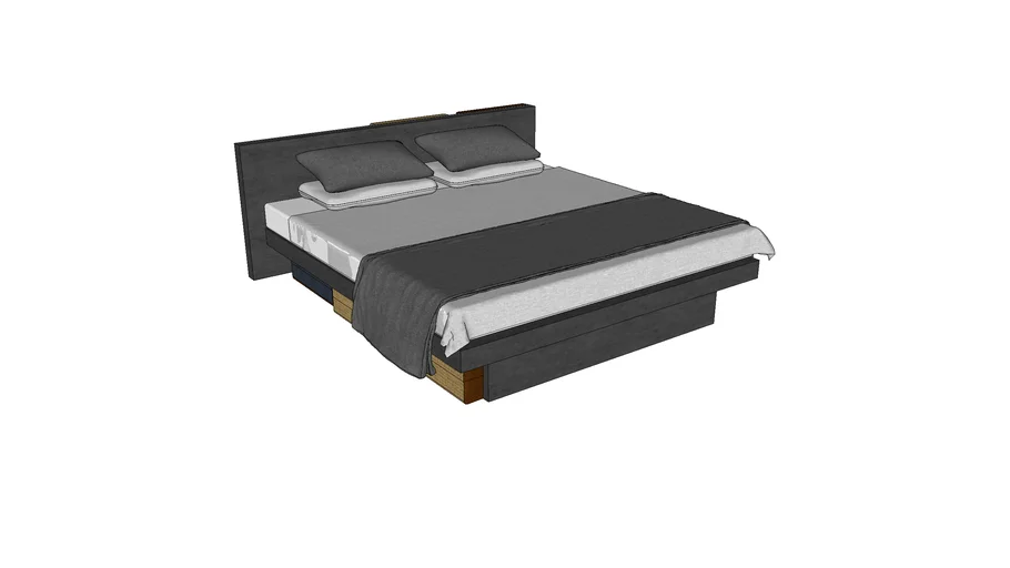 King Size Bed with Suitcase Headboard | 3D Warehouse