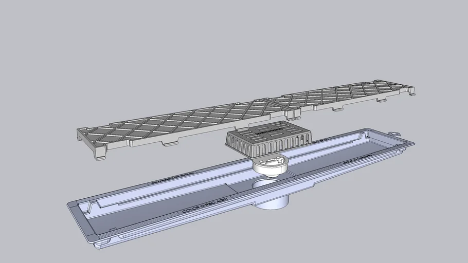 Ralo Linear Novii Oculto saida Vertical 50cm - Seco | 3D Warehouse