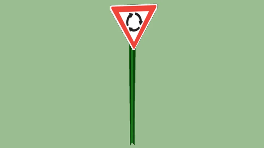 Roundabout Give way sign | 3D Warehouse