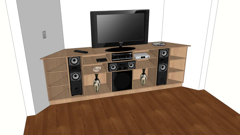 T.V. Unit_Memphis Cherry | 3D Warehouse