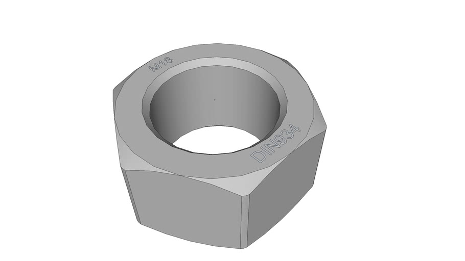 Mutter, Nut, M18, DIN934 | 3D Warehouse