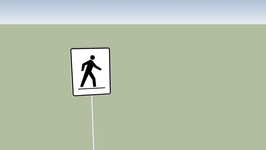 Crosswalk Sign Left | 3D Warehouse