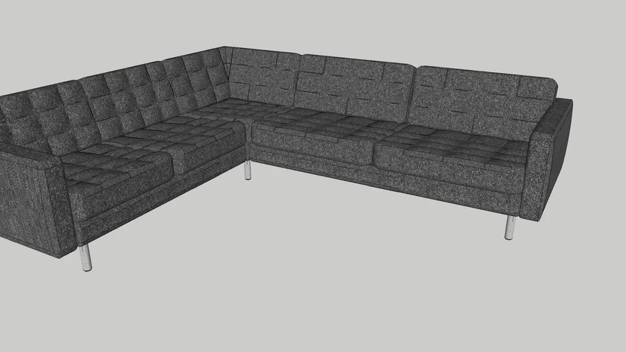 LANDSKRONA Corner sofa, 5-seat, Gunnared dark grey/metal | 3D Warehouse