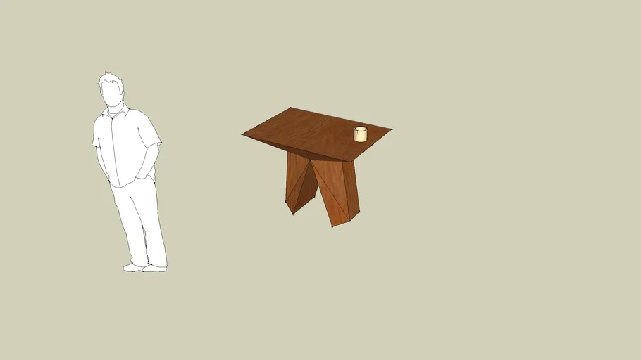 Wooden Table with Coffee | 3D Warehouse