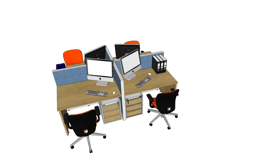 Workstation 4 Person Vray Ready | 3D Warehouse