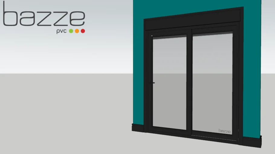 Bazze PVC - Porta de PVC - Correr com persiana - 2 Folhas ( 1800 mm x ...
