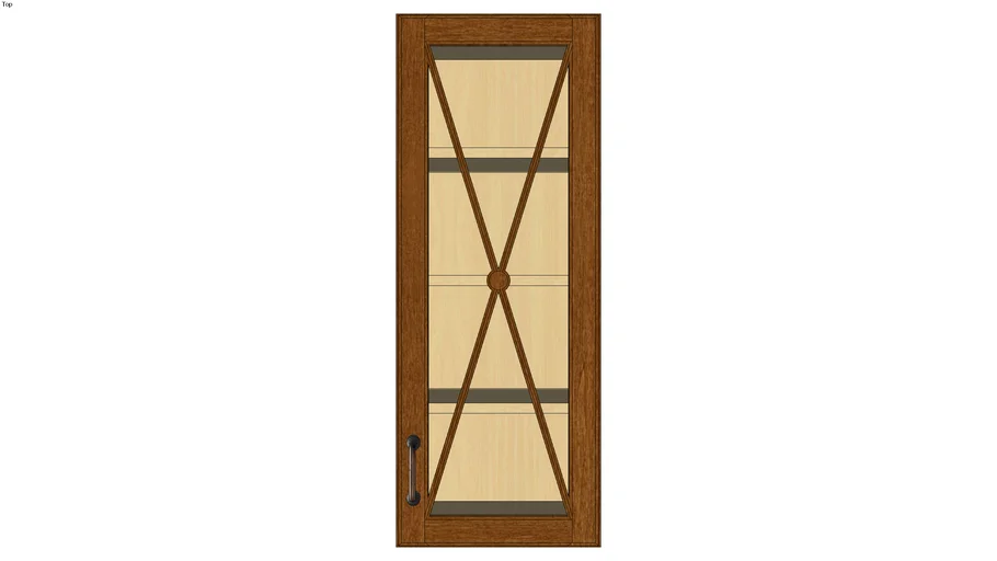 Wall Single Door 39H with Classic Mullion Antiquity Glass Insert | 3D ...