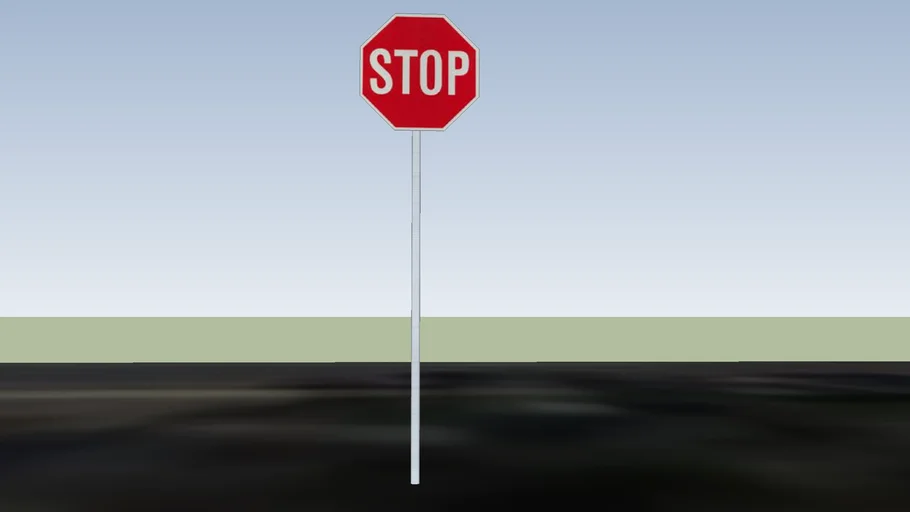 stop sign at Pebble Beach Dr and Hollister Ave | 3D Warehouse