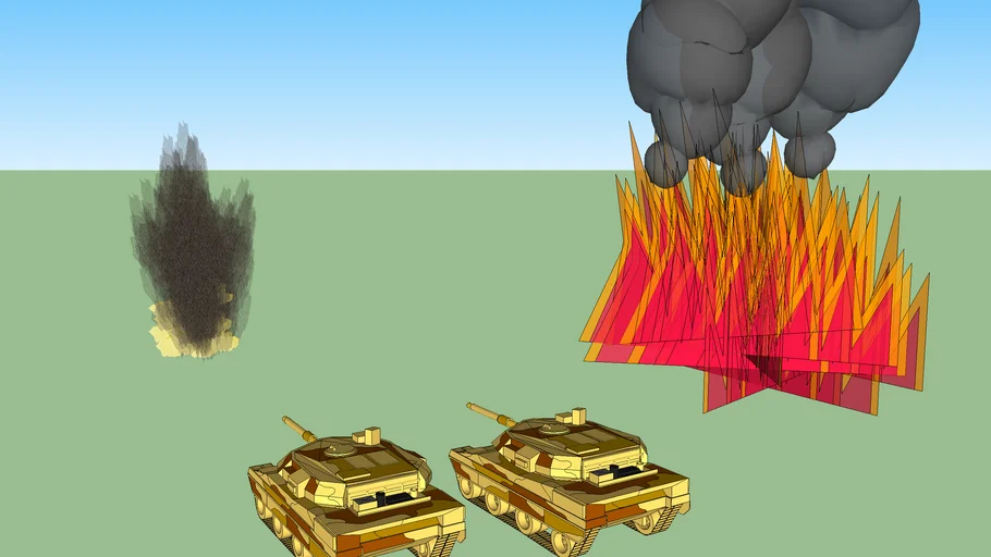 Tanks fireing and fire!! | 3D Warehouse