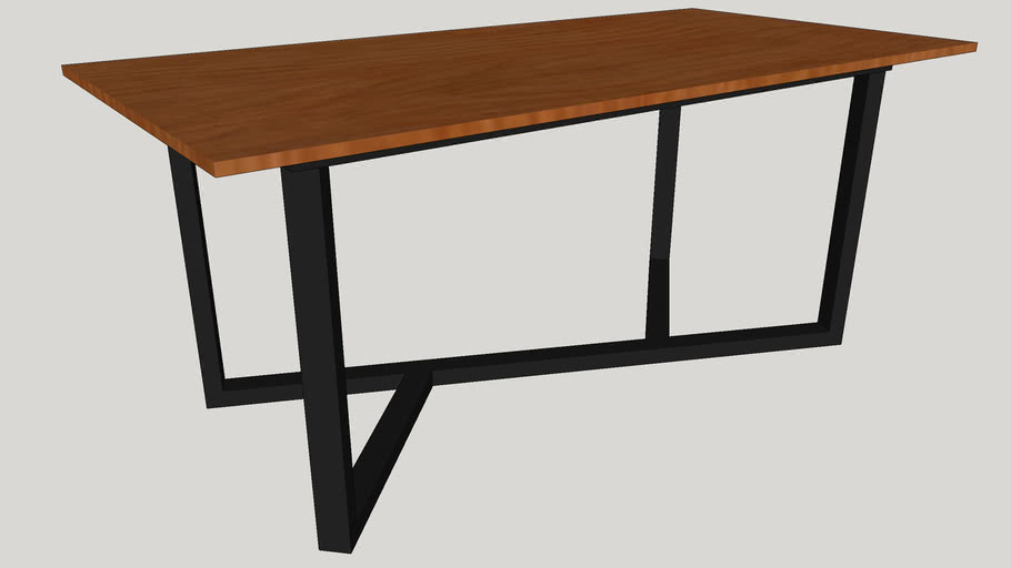 Mesa de Madeira e Metalon | 3D Warehouse