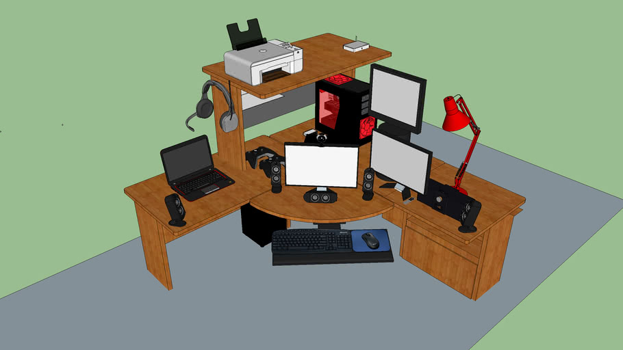 Desk setup | 3D Warehouse