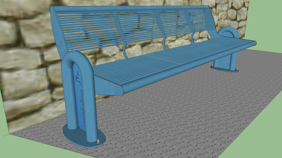 Urban Bench in painted metal | 3D Warehouse