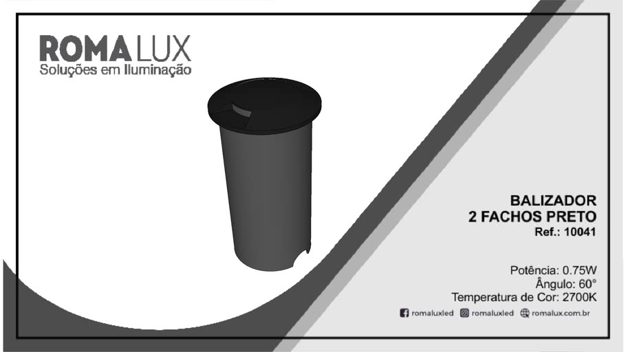 Romalux - balizador 2 fachos preto - 10041 | 3D Warehouse