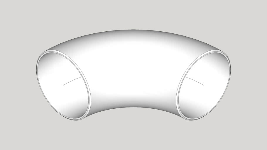 ASME B16.9 PIPING LR 90 ELL, 3' SCH 10S BUTTWELD | 3D Warehouse