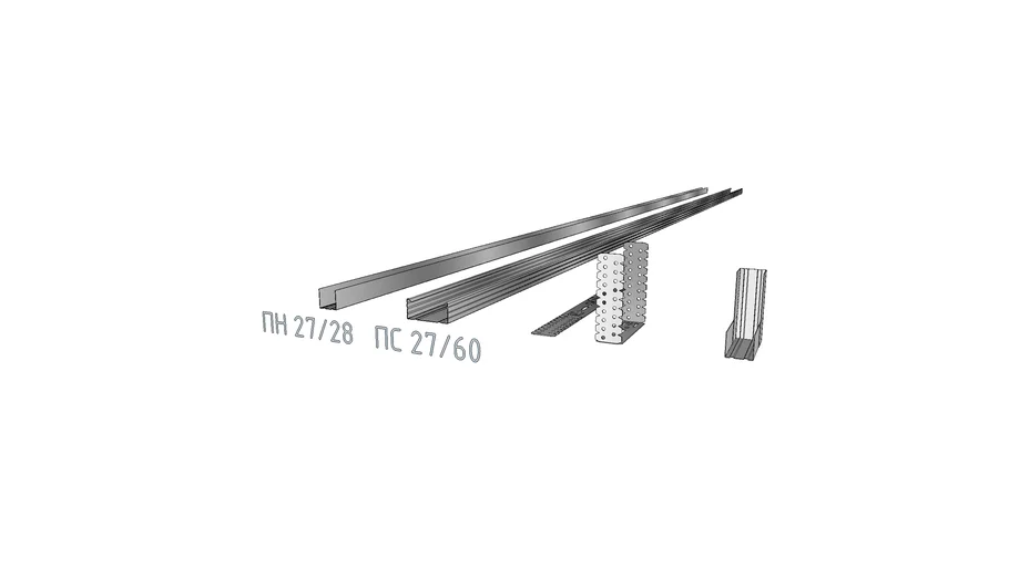 Профиль (Knauf) ПН 27_60 и ПС 60_27.skp | 3D Warehouse