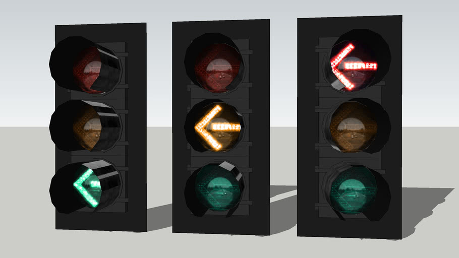 Dialight LED left turn traffic signals | 3D Warehouse