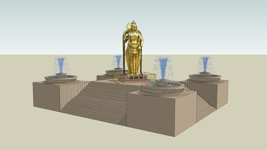 roman statue with steps and fountains | 3D Warehouse