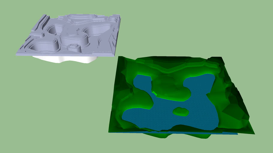 Lake terrain with Contour Line Model | 3D Warehouse