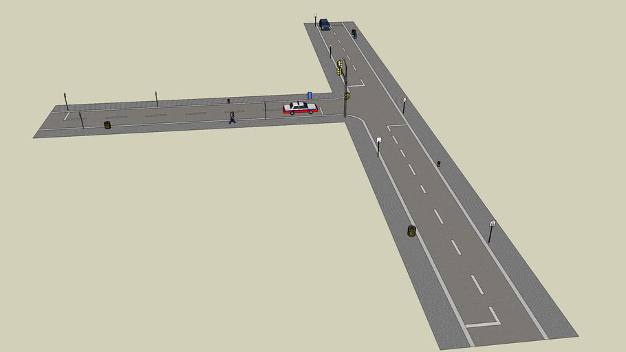 Road Piece T - Section | 3D Warehouse