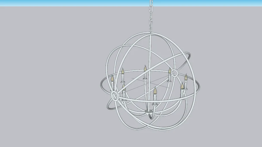 LIGHTING ORB ARCTIC WHITE 7 LIGHT 600MM PENDANT | 3D Warehouse