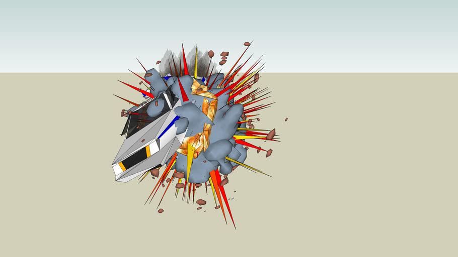 Car exploding in mid air | 3D Warehouse