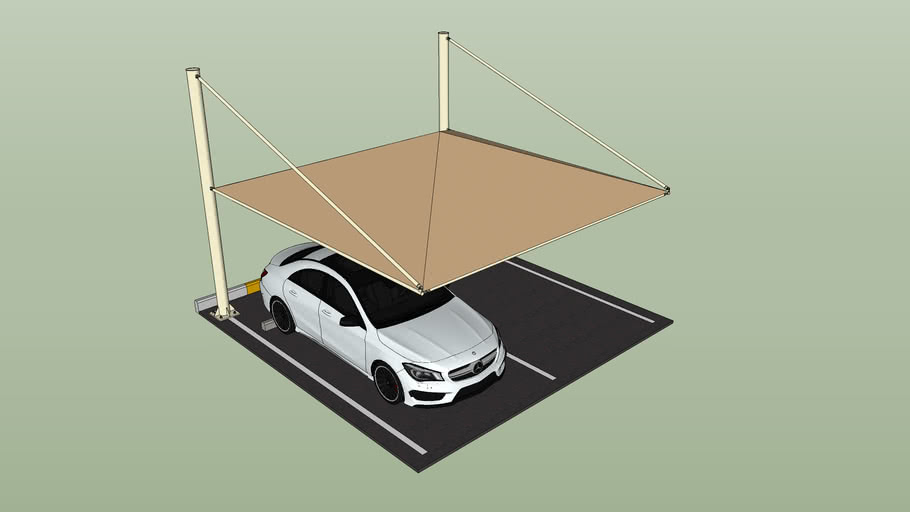 CANTILEVER CAR PARKING SHADES, Pyramid Car Parking Shade | 3D Warehouse