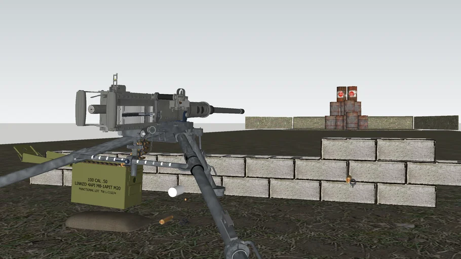 Legendary M2 Browning .50 Caliber Machine Gun Action with MSPhysics ...