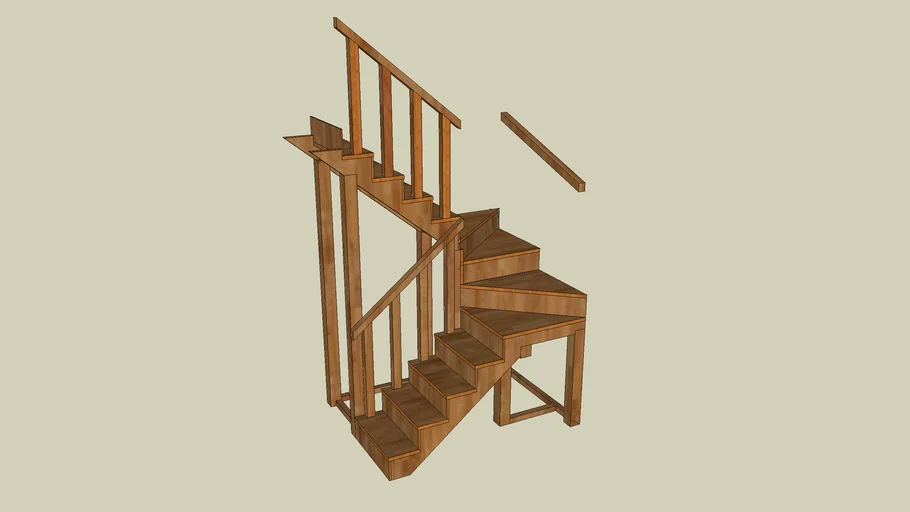Wodden stairs 2 - Drvene stepenice 2 | 3D Warehouse
