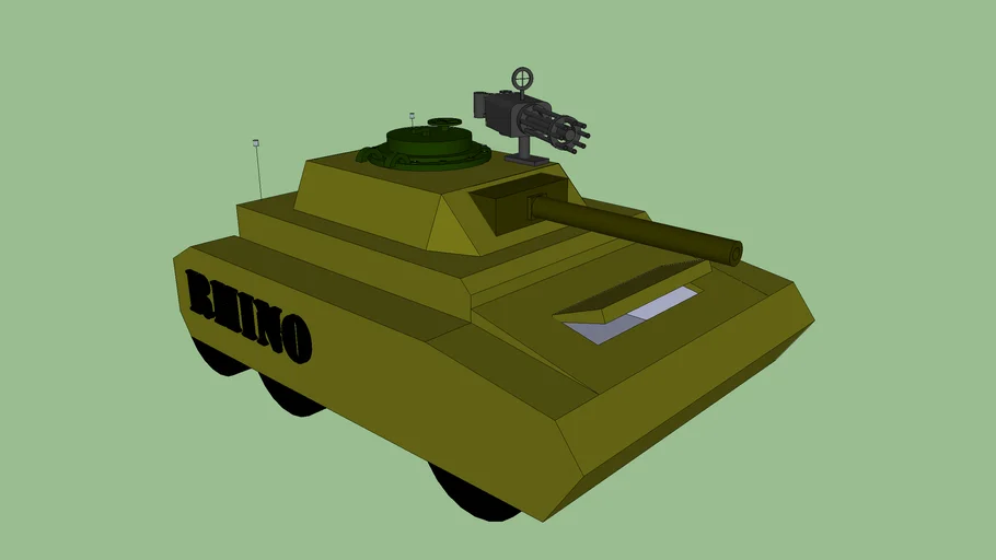 rhino tank with machine gun | 3D Warehouse