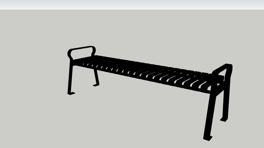 Plaza Backless Strap Metal Bench, 6' | 3D Warehouse