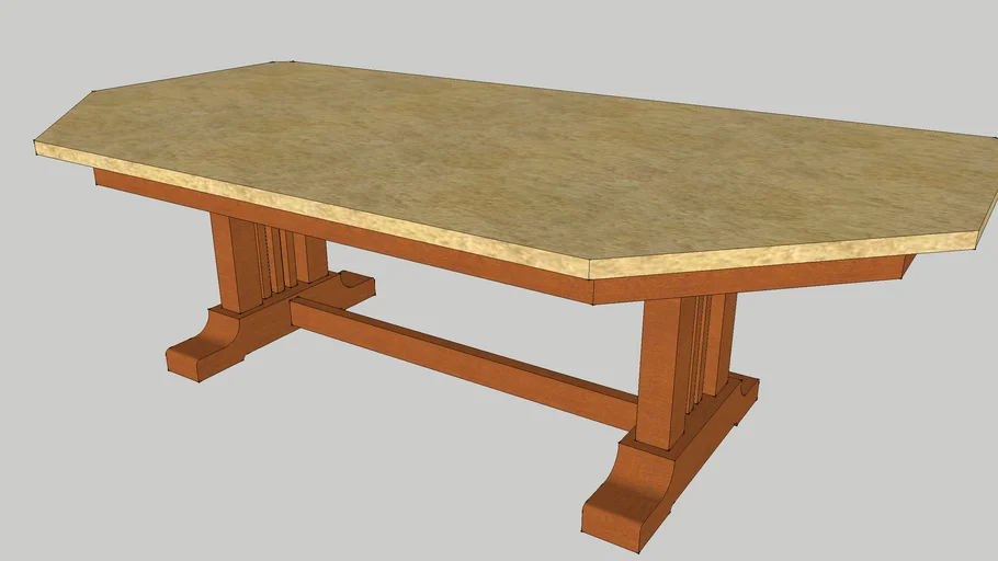 Trestle Table with Slab Top | 3D Warehouse