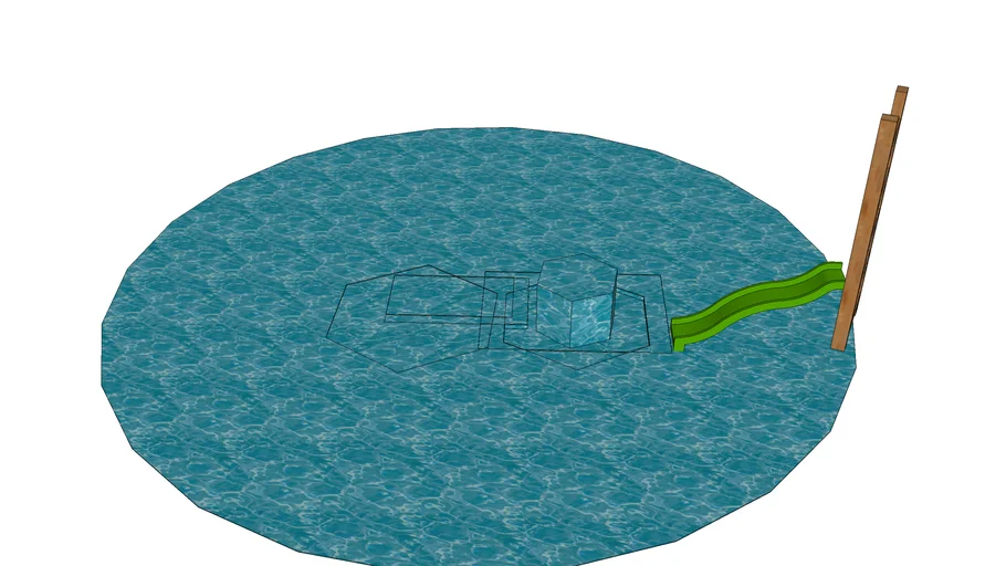 pool With water fall and a slide | 3D Warehouse