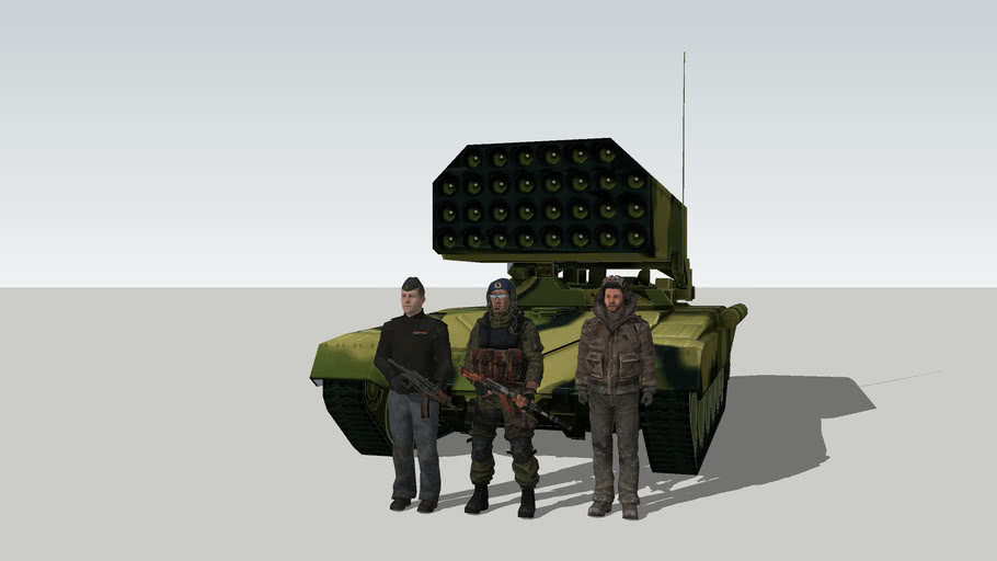 Russian Army TOS-1 Buratino Thermobaric Multiple Rocket Launcher Set 01 ...