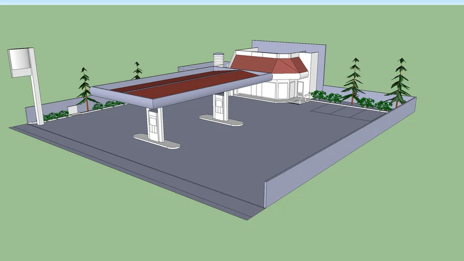 Gasoline Station sample model | 3D Warehouse