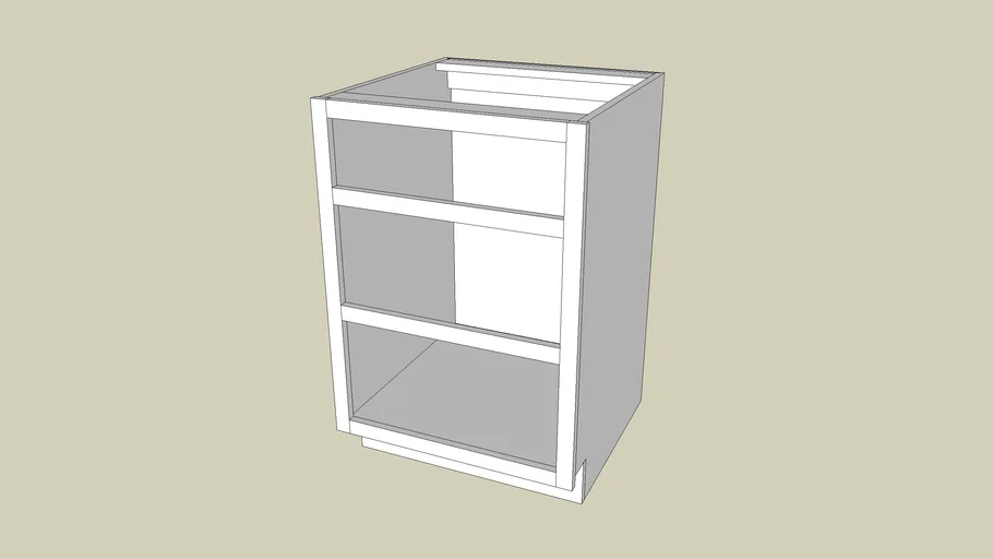 Base cabinet with extended side panels (rabbet side panels, flush with ...