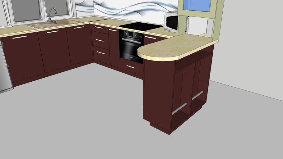 kitchen mdf+glass | 3D Warehouse