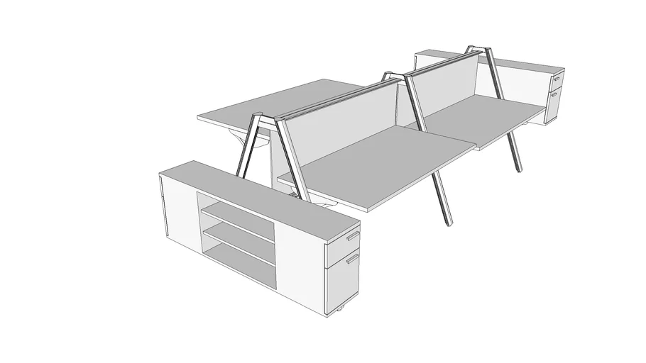 fluidconcepts Truss Workbench - 4 Pack Double with Saddle Storage | 3D ...