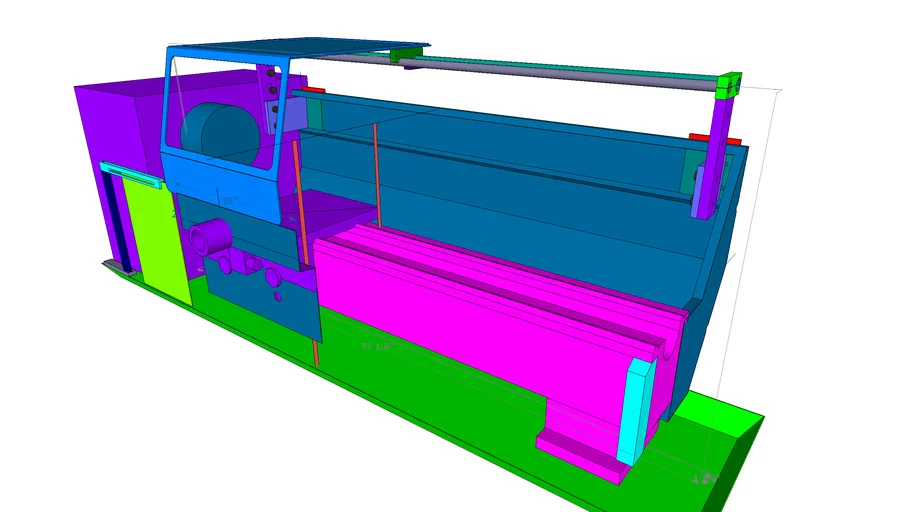 Lathe 12' with Chip & Drip Deflectors | 3D Warehouse