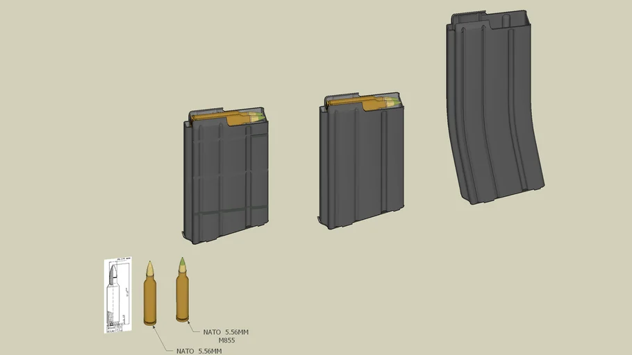 Ammunition - 5.56mm Cartridge | 3D Warehouse