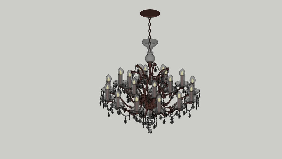 RH 19TH C. ROCOCO IRON & CRYSTAL OUTDOOR CHANDELIER 28' | 3D Warehouse