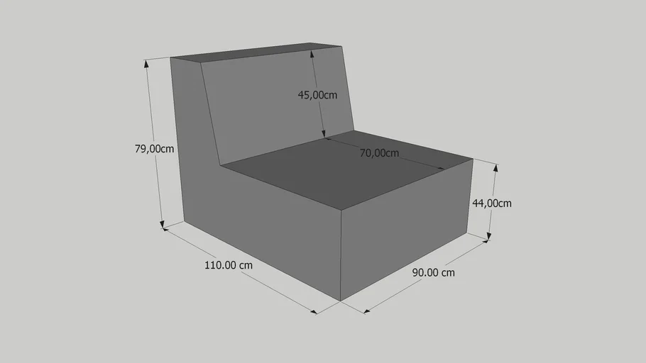 644424 Coach sofa 1 seat element | 3D Warehouse