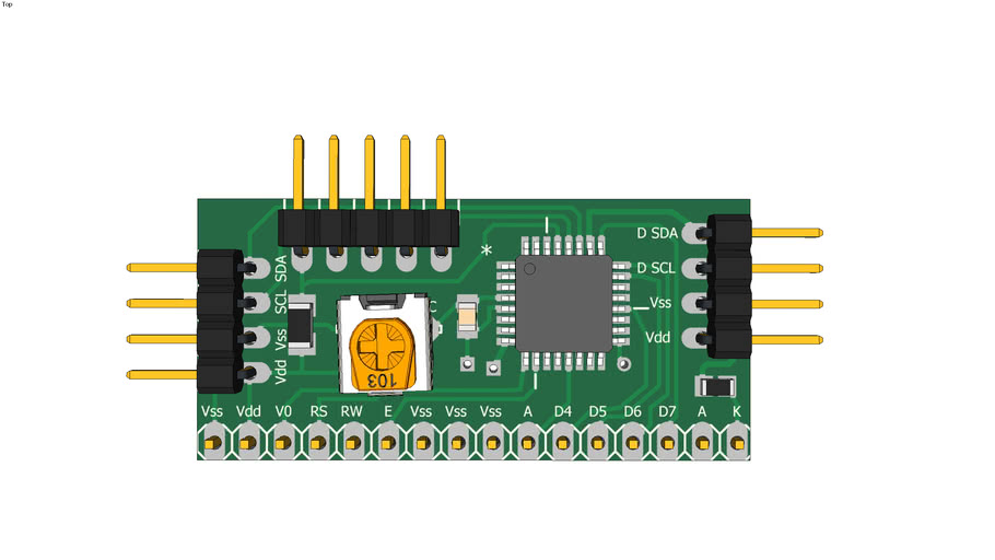 SMB Intelligent LCD displays I2C backpack | 3D Warehouse