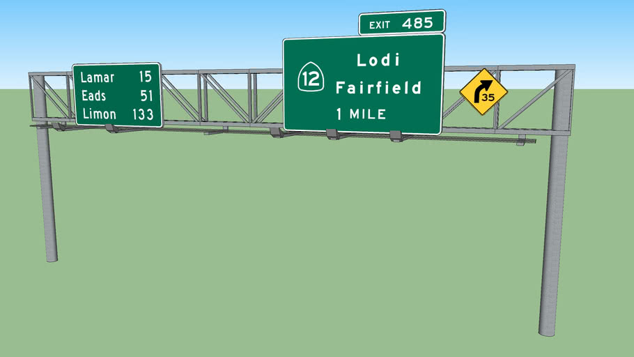 Highway exit traffic sign 3 | 3D Warehouse